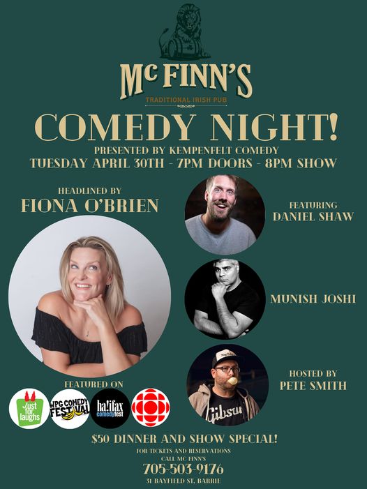 Mc Finns Traditional Irish Pub Comedy Night! - LiveBarrie